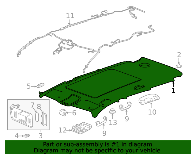 2023-2024 Chevrolet Blazer Headliner 85665761 GM | GMPartsDirect.com