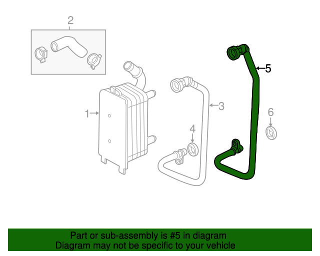 LR032860 - Automatic Transmission Oil Cooler Hose 2012-2014 Land Rover ...