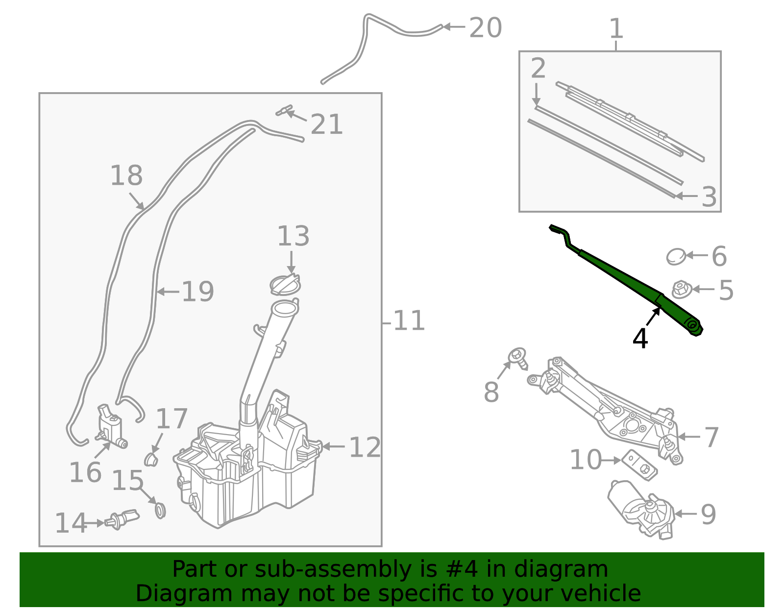 2021-2025 Hyundai Tucson Windshield Wiper Arm 98311-N9000 | OEM Parts ...