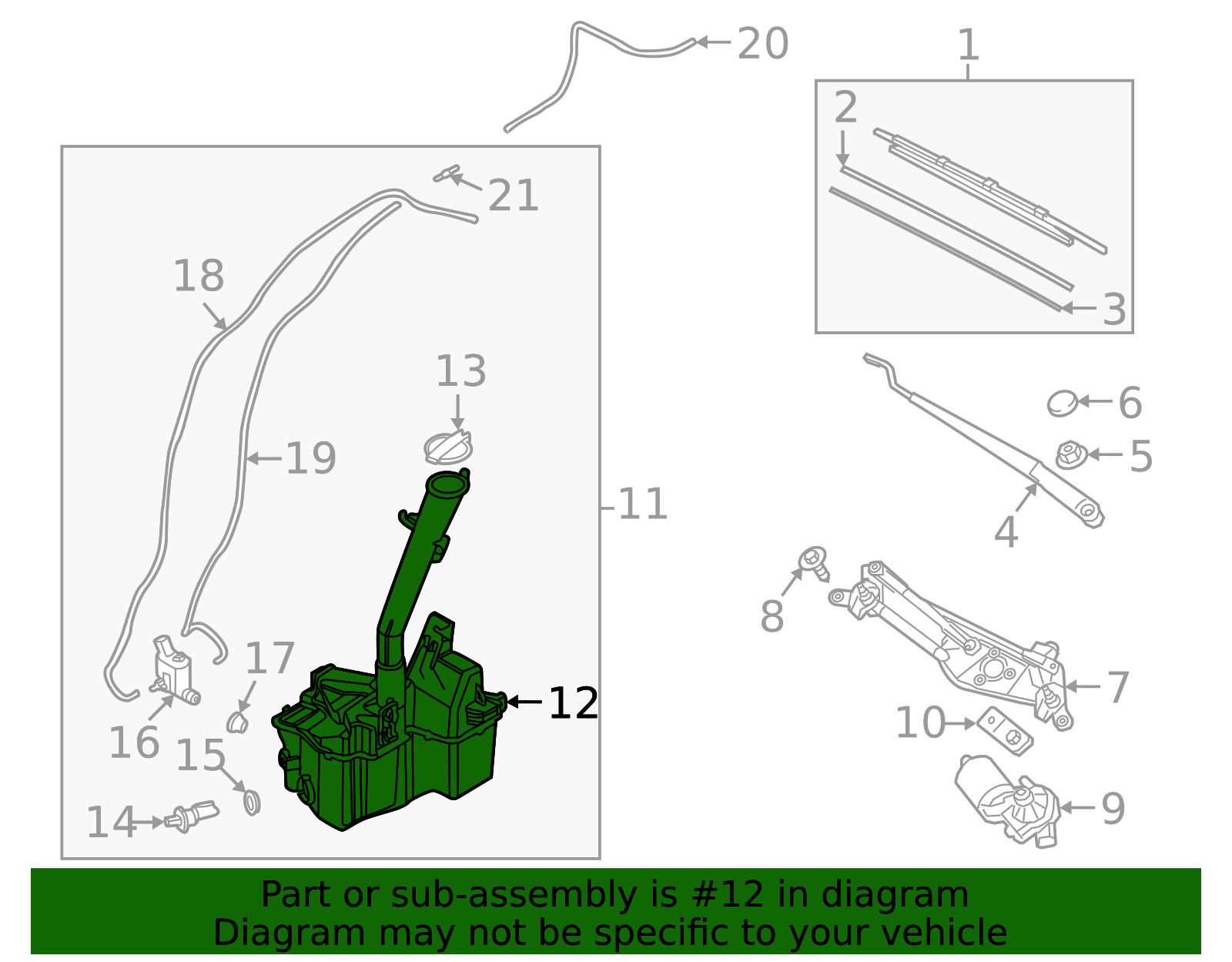 2021-2025 Hyundai Tucson Washer Fluid Reservoir 98611-N9100 | OEM Parts ...