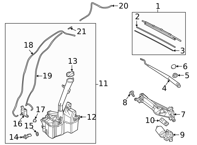 Genuine Wiper Blade for 2019-2024 Hyundai | Part# 98350-S1000 | Hyundai ...