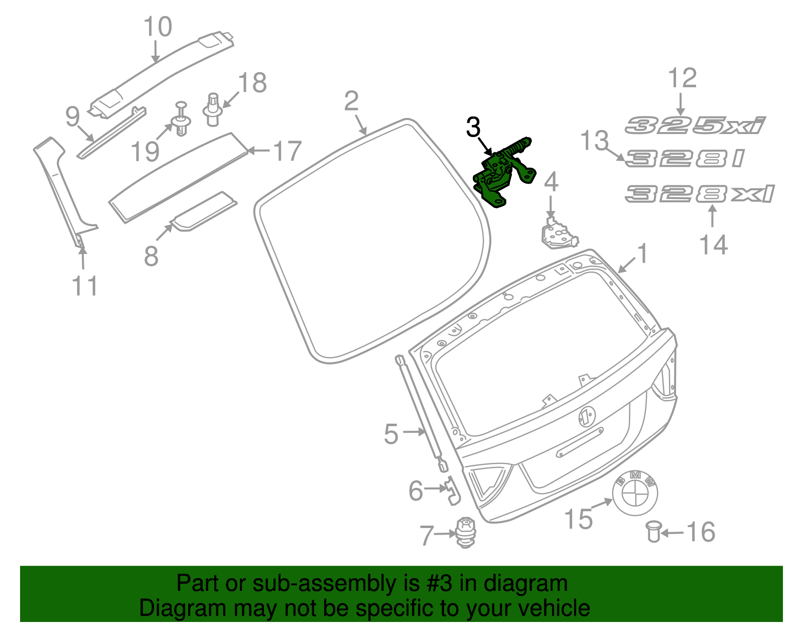 41627152675 - 2006-2012 BMW Lift-Gate Hinge (41-62-7-152-675) | BMW of ...
