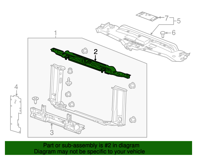 2015-2019 GM Front End Upper Tie Bar Support 22755894 GM ...