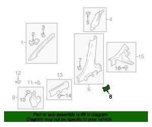 7211A288XA - Lower Center Pillar Trim Cover 2014-2024 Mitsubishi ...