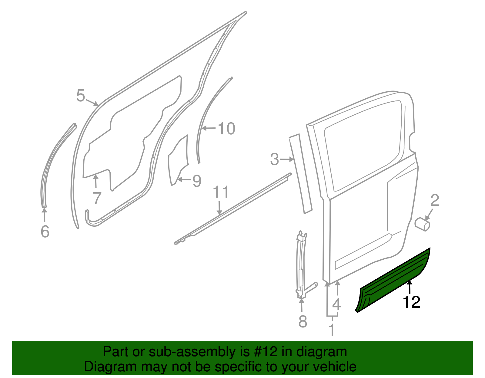 2005-2012 Nissan Body Side Molding 82870-EA59E | My Nissan Part