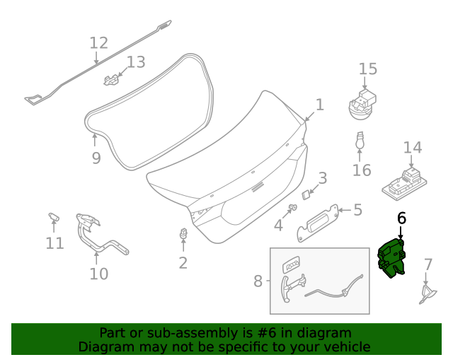2020-2022 Nissan Sentra Lock Actuator 84631-6CA0A | QuirkParts