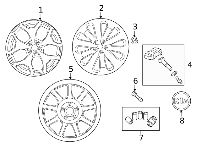 2021 Kia Telluride Wheel, Alloy 52910-S9330 | TascaParts.com