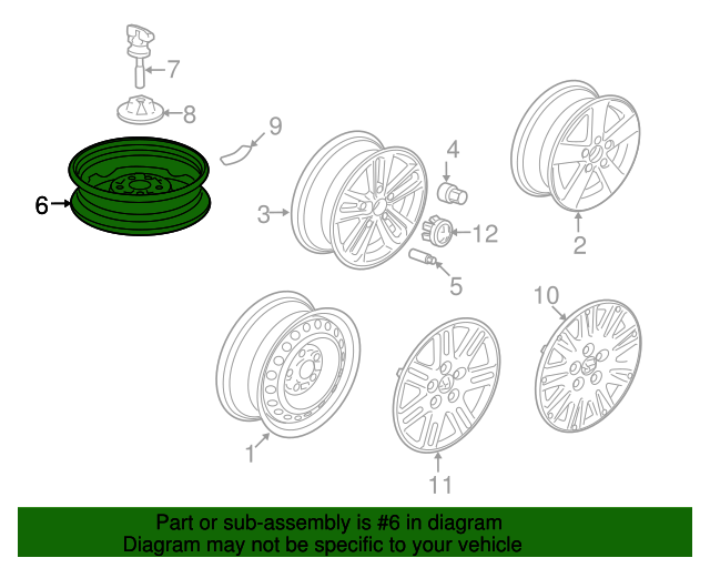 42700-SNA-A51 - Spare Wheel 2006-2015 Honda | Honda Parts Online
