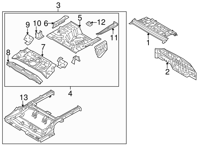 2010-2013 Kia Forte Rear Body Panel 69100-1M010 | Kia Automotive Parts