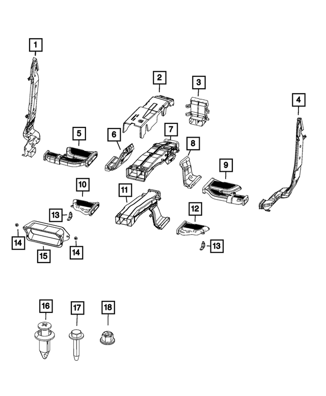 MOPAR FLOOR DUCT - 68379747AC - 68379747AC | Mopar Online Parts