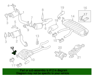 2011-2015 Volkswagen Touareg Muffler & Pipe Front Bracket 7L8-253-144-B ...