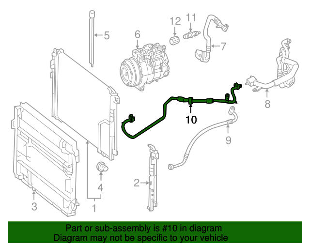 212-830-96-00 - A/C Refrigerant Liquid Hose 2013-2018 Mercedes-Benz ...