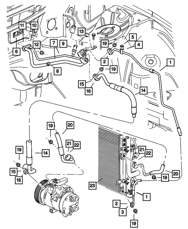 2005-2011 Mopar OEM NEW 2005-2010 Mopar Chrysler 300 Dodge A/C Line ...
