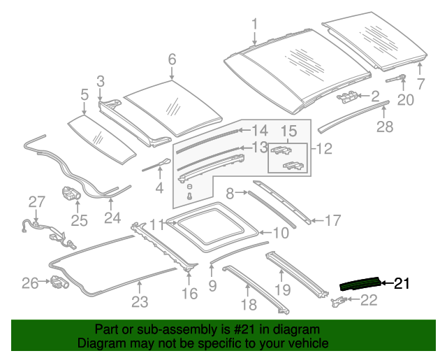 2016-2022 Mercedes-Benz Sunroof Cover Guide 205-780-37-00 ...