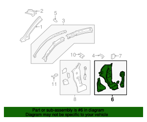 22932378 - Passenger Side Body Hinge Pillar Inner Panel 2010-2016 Buick ...