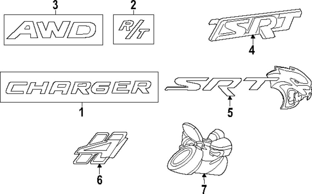 2015-2023 Dodge Charger Nameplate 68280000AA | Mopar Parts Canada