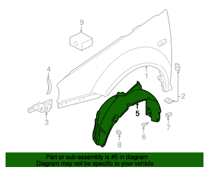 1999-2004 Volkswagen Fender Splash Shield 1J0-809-962-B ...