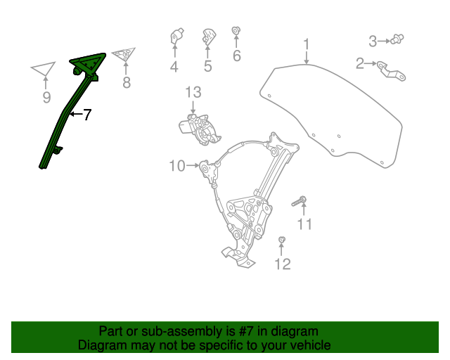 82520-2C000 - Sash Channel - 2003-2008 Hyundai Tiburon | Conicelli Hyundai