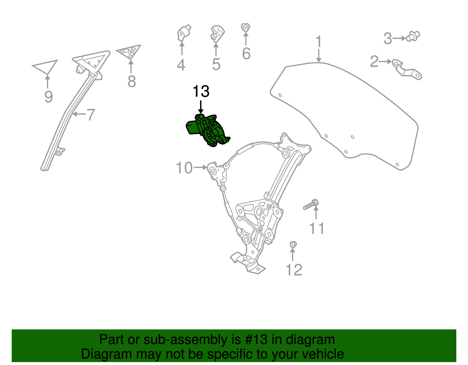 82450-2C000 - Window Motor 2003-2008 Hyundai Tiburon | Hyundai OEM Part
