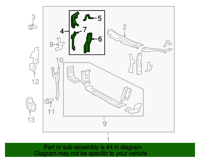 2007-2011 Toyota Camry Upper Support 53202-06051 | Toyota OEM Direct