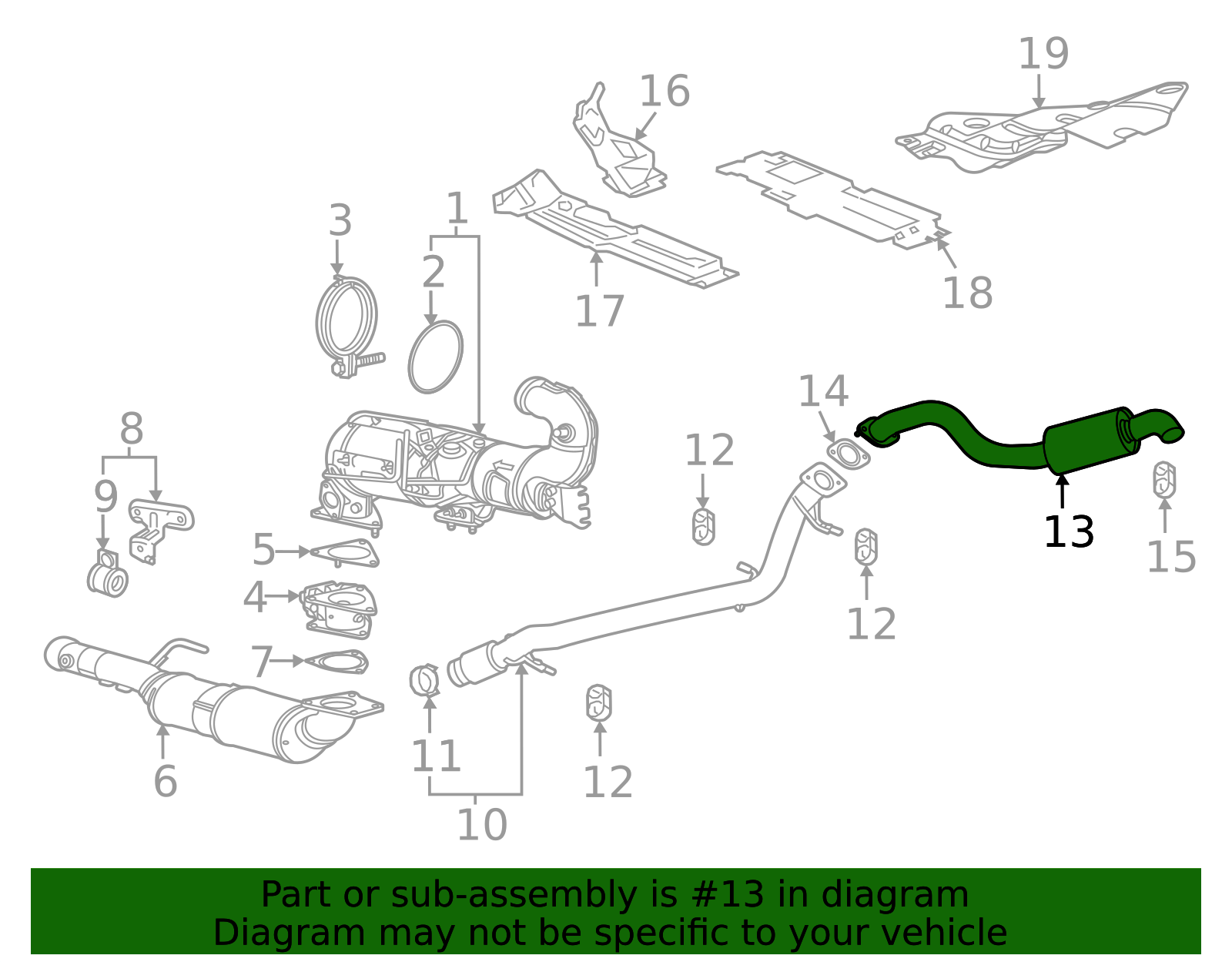 2021-2024 GM Muffler & Pipe Assembly 84964250 GM | GMPartsDirect.com