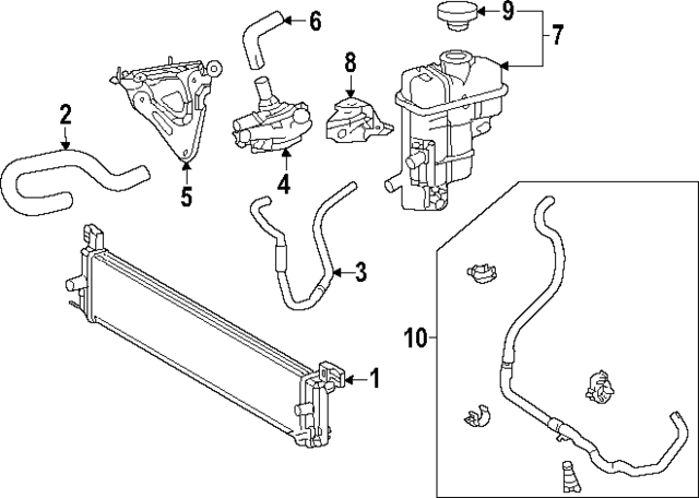2024 Toyota Grand Highlander Drive Motor Inverter Radiator Hose G9228 ...