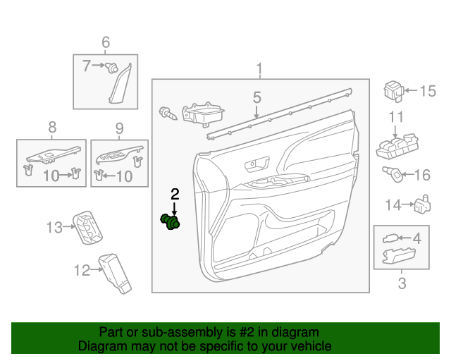 67773-0E020 - Door Trim Panel Clip - 2011-2020 Toyota | OEM Genuine Parts