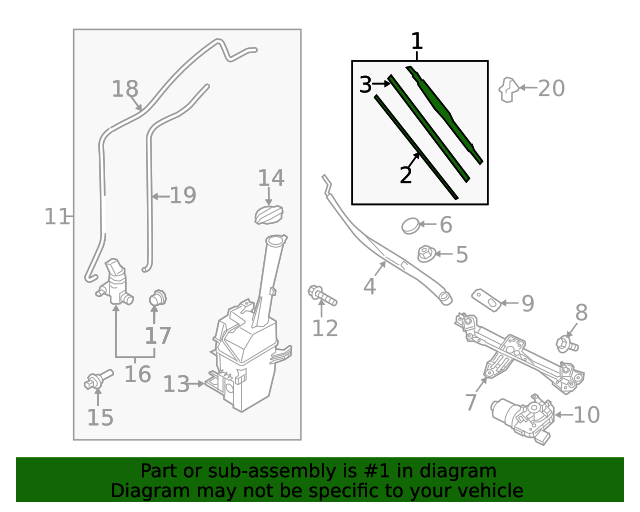 98350-S1000 - Wiper Blade 2020-2024 Kia | Kia.Parts Store