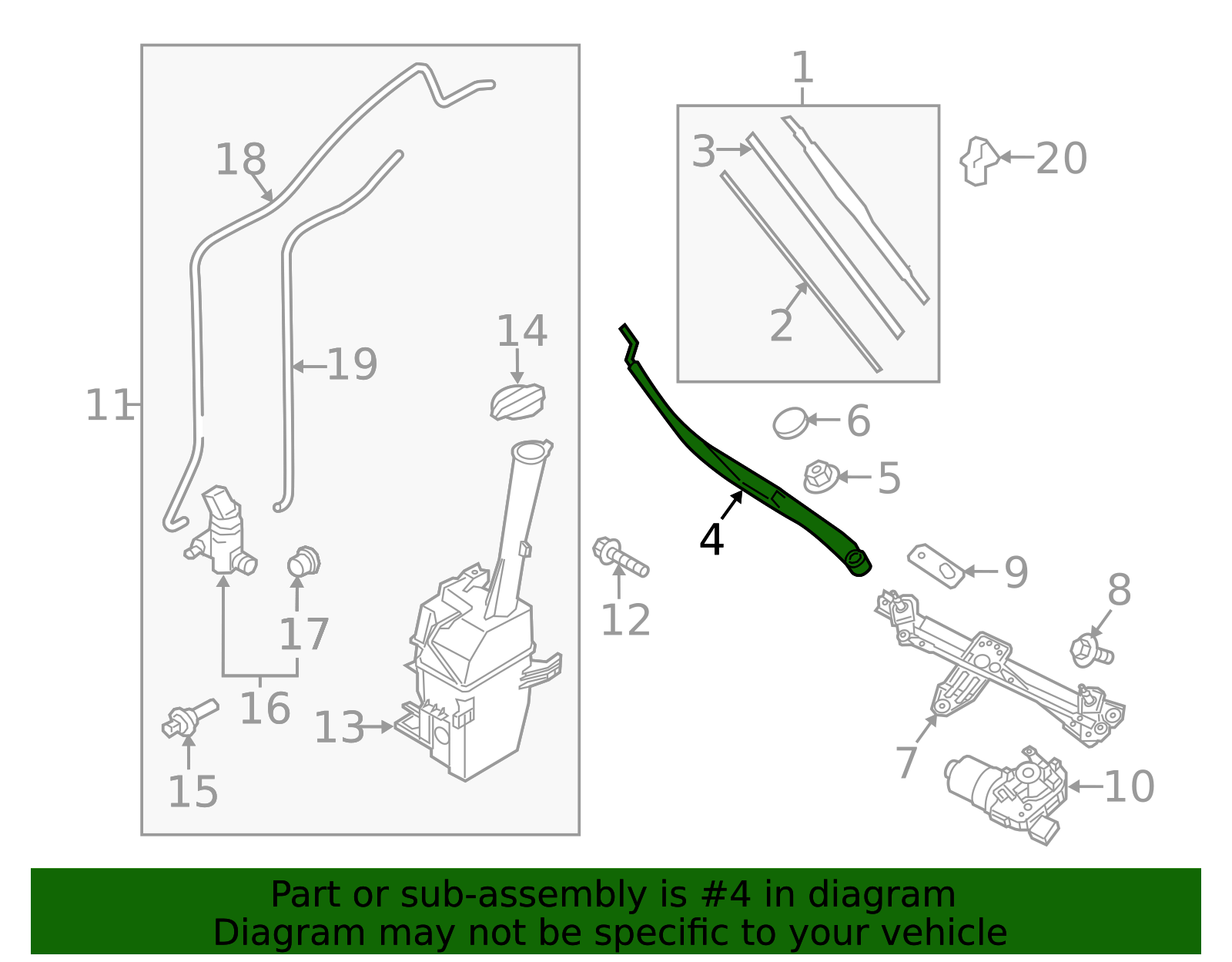 2020-2025 Kia Telluride Windshield Wiper Arm 98311-S9500 | OEM Parts Online