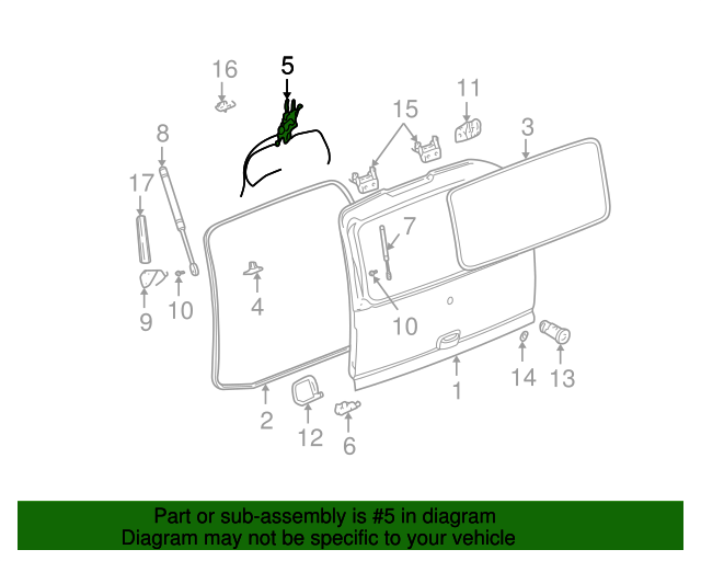 2000-2006 GM Liftgate Window Latch 15808595 GM | GMPartsDirect.com