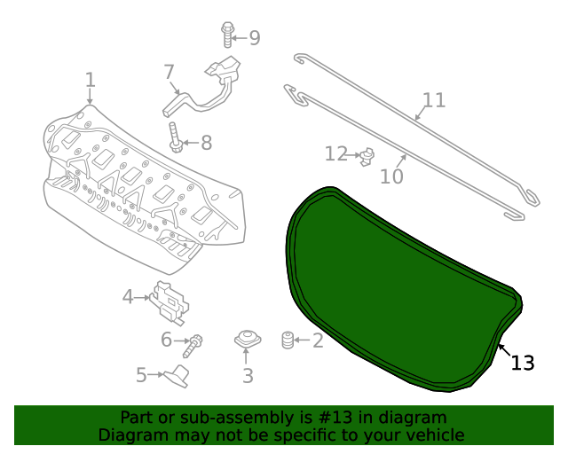 2021-2023 Hyundai Elantra Deck Lid Seal 81061-AA000 | AutoNationParts.com