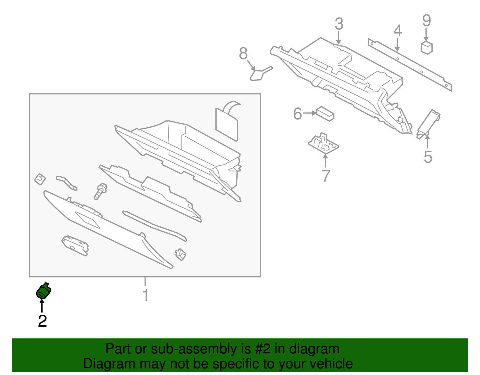 2015-2018 Subaru Lock Cylinder 57494FJ010 | Subaru Parts Guys