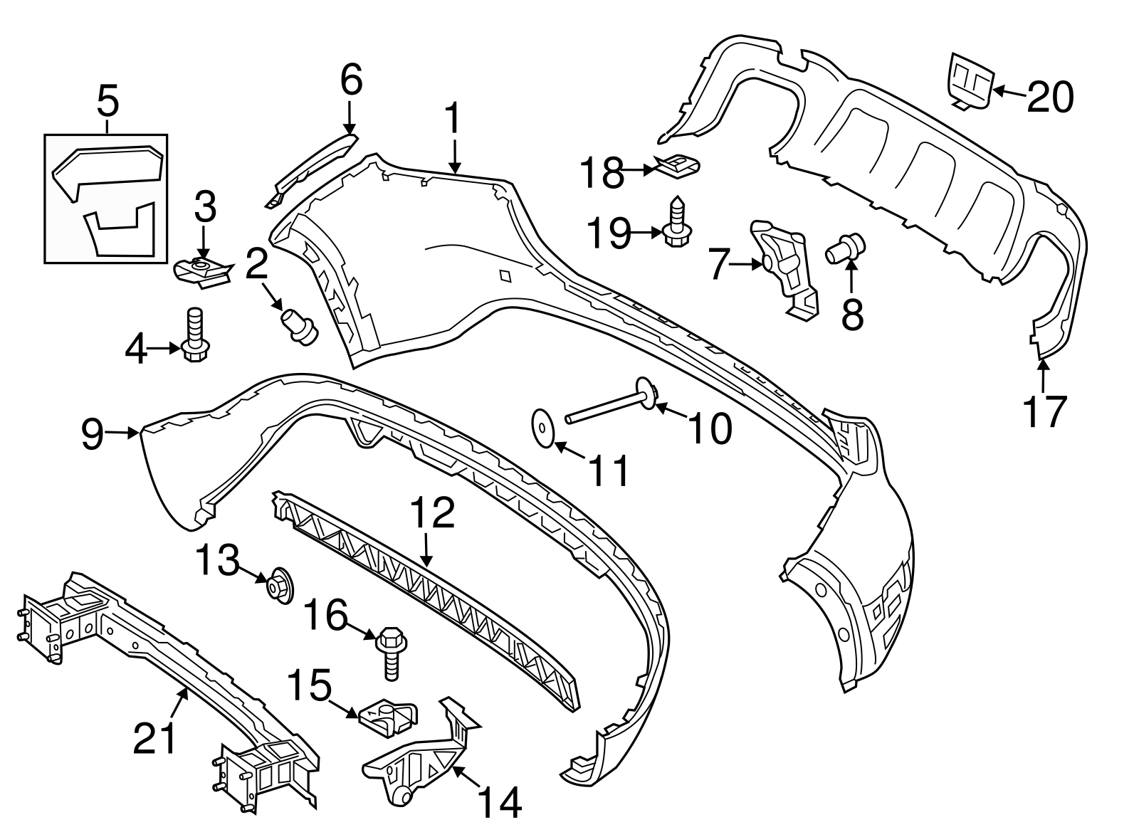 156-880-26-40-9999 - Exchange Trim, Bumper Mercedes-Benz USA Parts