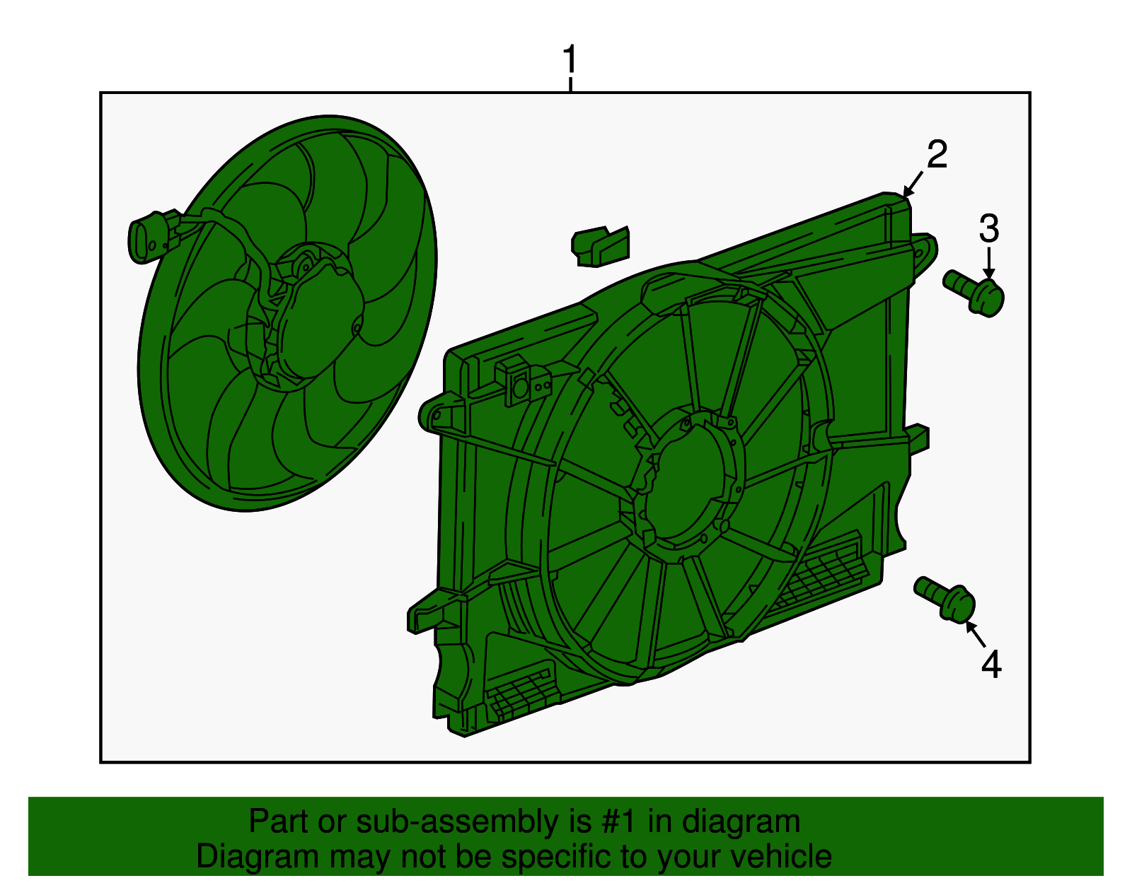 2017-2019 Chevrolet Cruze Engine Cooling Fan Assembly with Shroud ...