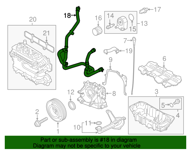 2017-2019 Ford Escape Water Hose Assembly F1FZ-8075-D | OEM Parts Online