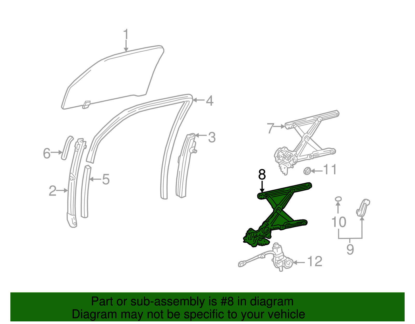 69801-0C010 - Window Regulator - 2000-2006 Toyota Tundra | Lithia ...