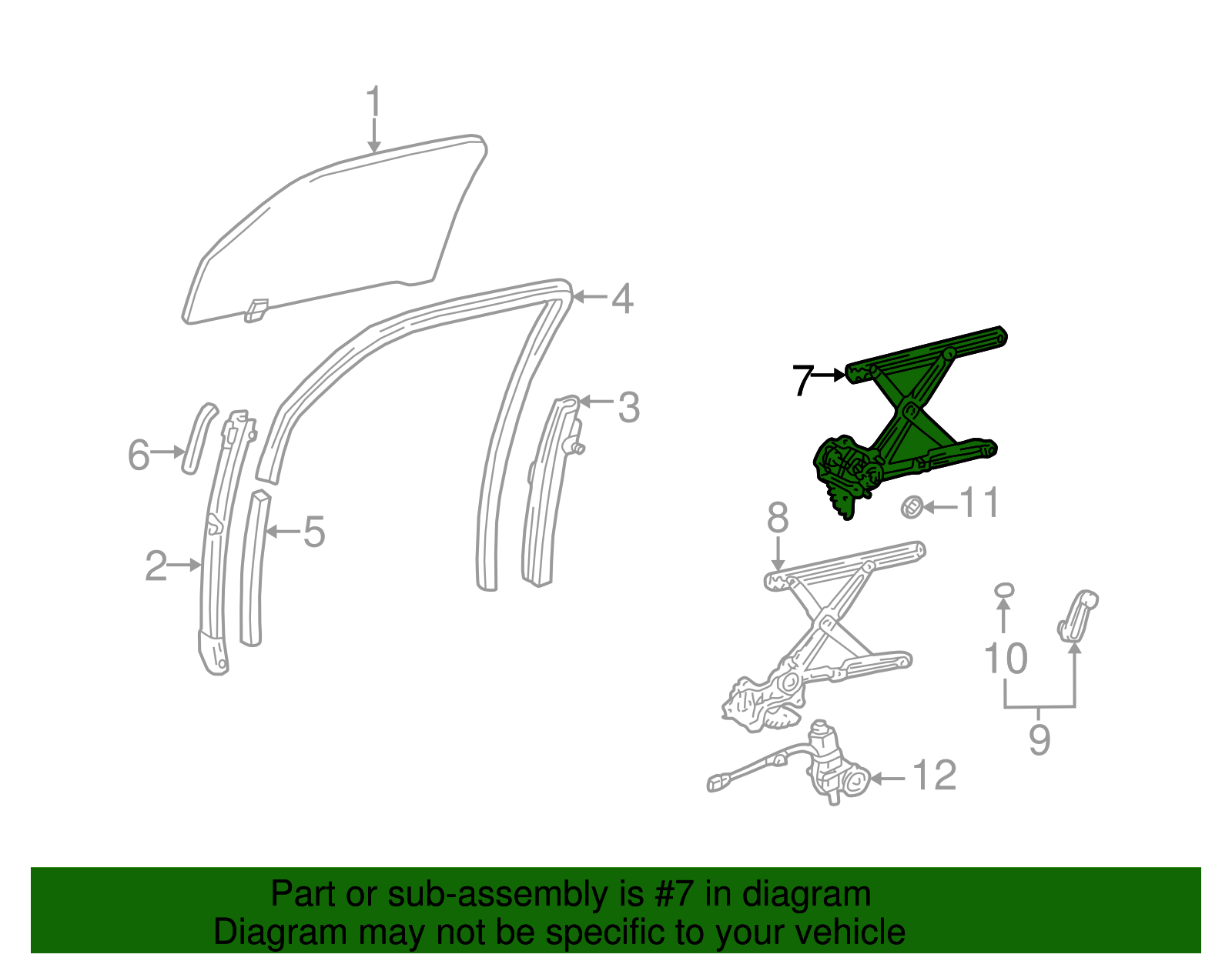 2000-2006 Toyota Tundra Window Regulator 69820-0C010 | Toyota Parts Center