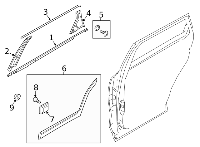 87731-S9000CR - Body Side Molding 2020-2022 Kia Telluride | Kia.Parts Store