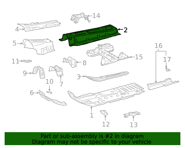 Genuine Toyota Center Floor Pan part# 58113-0R050 for 2019-2024 Toyota ...