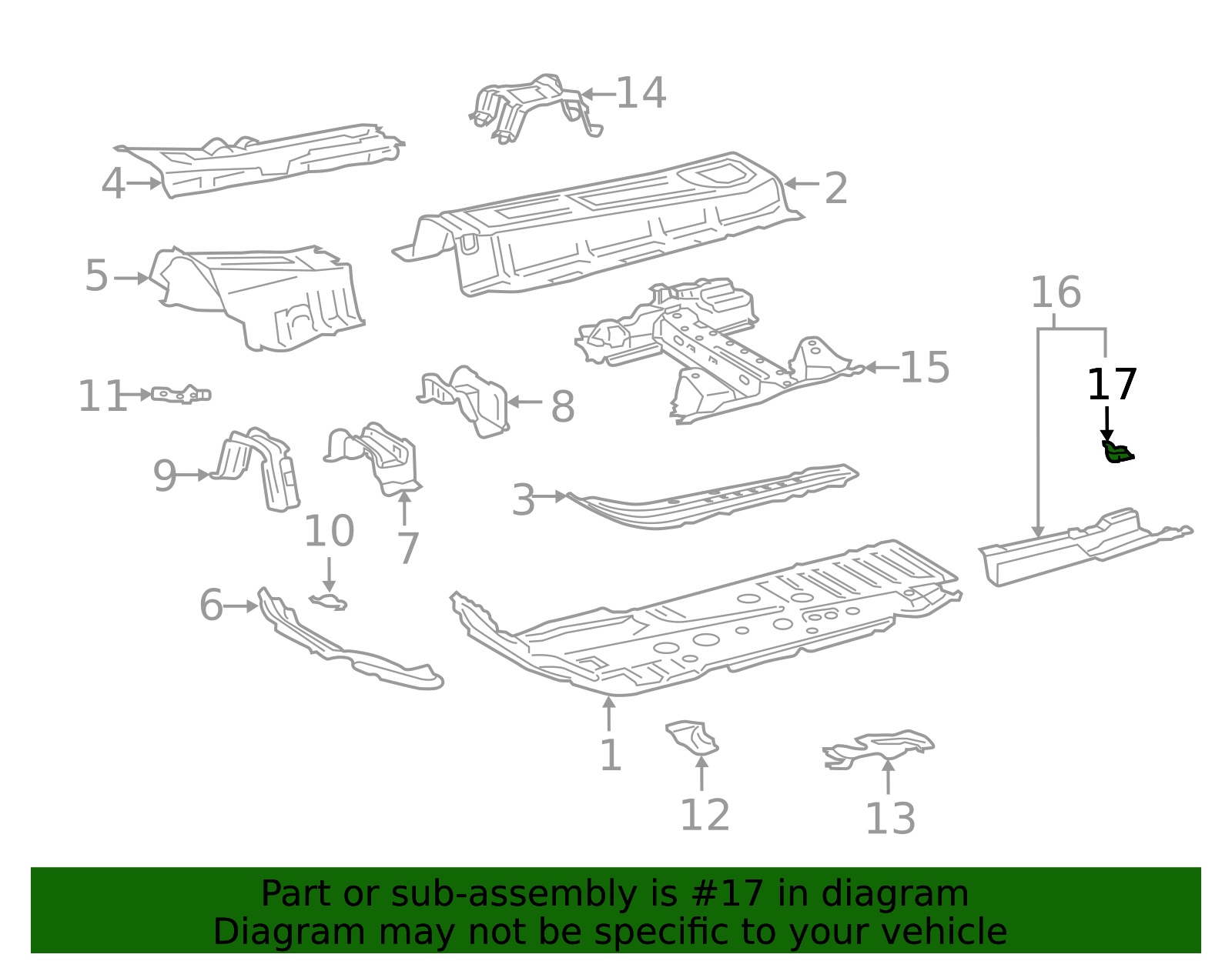 2019-2024 Toyota Floor Reinforced Plate 57476-0R010 | Lithia Toyota Parts