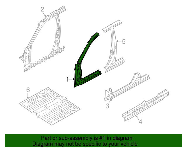 71120-1GA10 - Hinge Pillar 2006-2011 Kia Rio | Kia.Parts Store