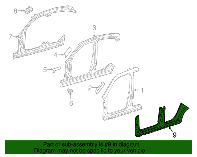 253-637-36-01 - Outer Rocker Panel 2017-2020 Mercedes-Benz | Mercedes ...