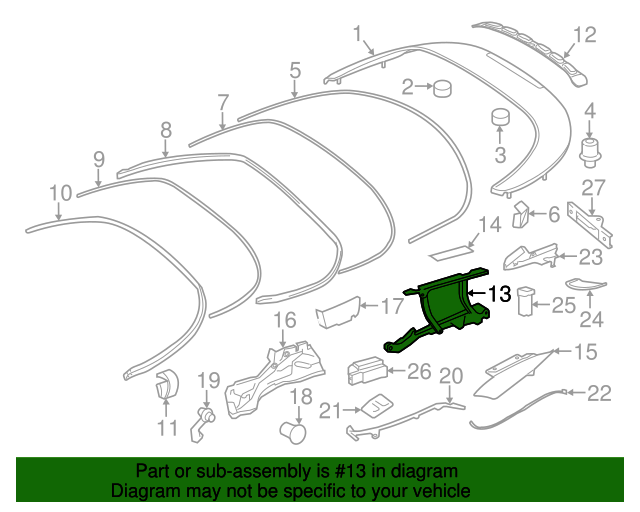 1999-2012 Porsche 911 Convertible Top Hinge 996-561-907-02 | Sunset ...