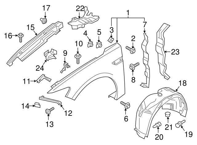 2015-2019 Ford Fender U-Nut -W710739-S439 | TascaParts.com
