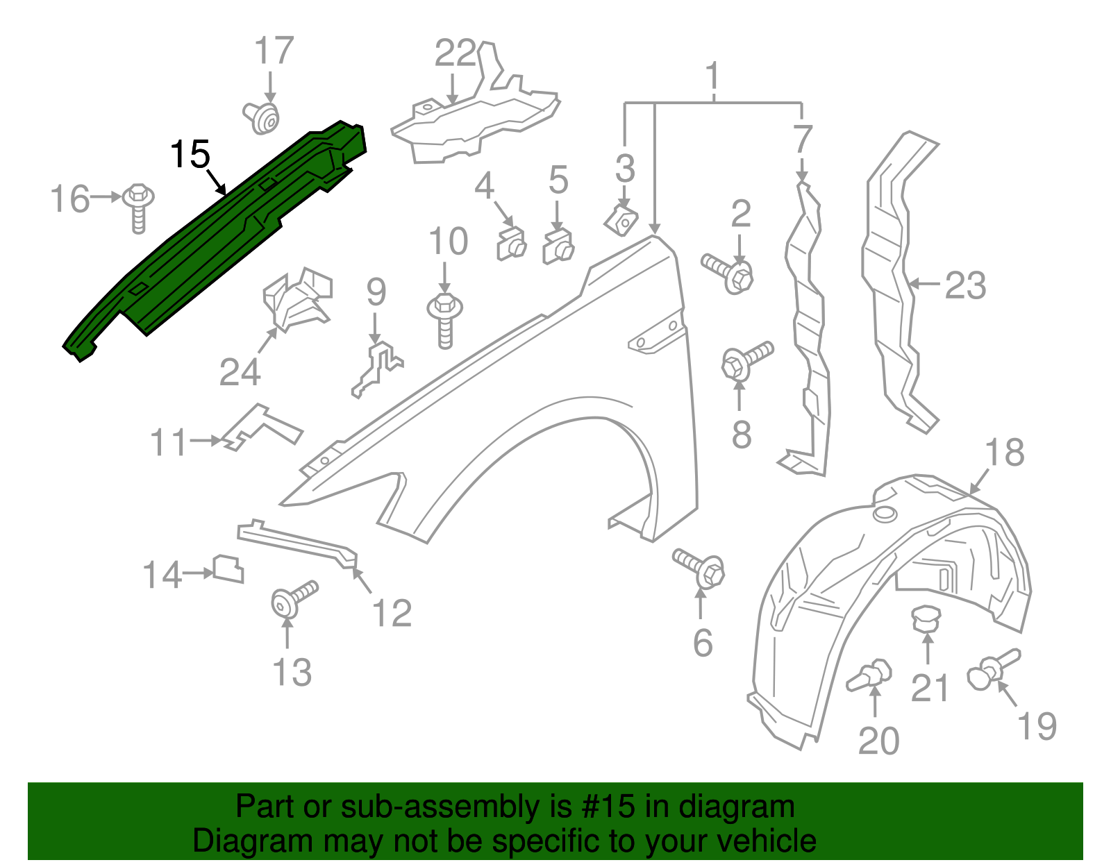 GD9Z-5402039-A - Fender Ledge Cover - 2017-2020 Lincoln Continental ...