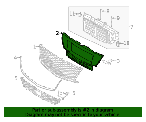 2021-2023 Genesis GV80 Cover Radiator Grille Rear 86366-T6000 | QuirkParts
