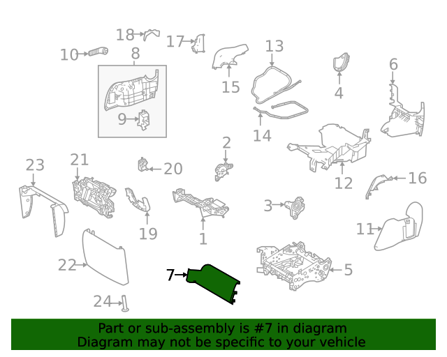 2021-2023 Toyota Sienna Seat Trim Panel 71873-08070-C0 | Toyota Parts