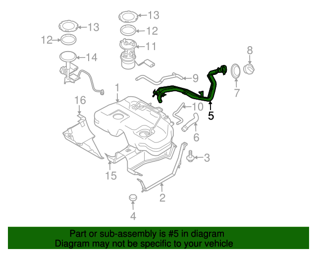 2003-2007 Nissan Murano Tube Assembly Filler 17221-CC20A | TascaParts.com