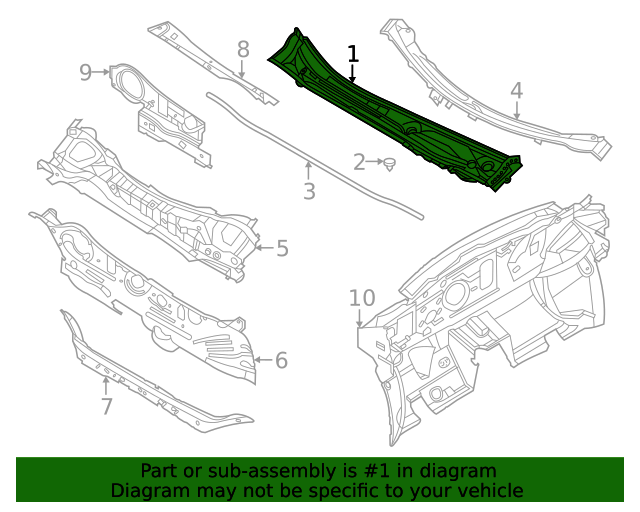 2020-2022 Nissan Sentra Cowl Grille 66862-6LB0A | Coulter Nissan Parts