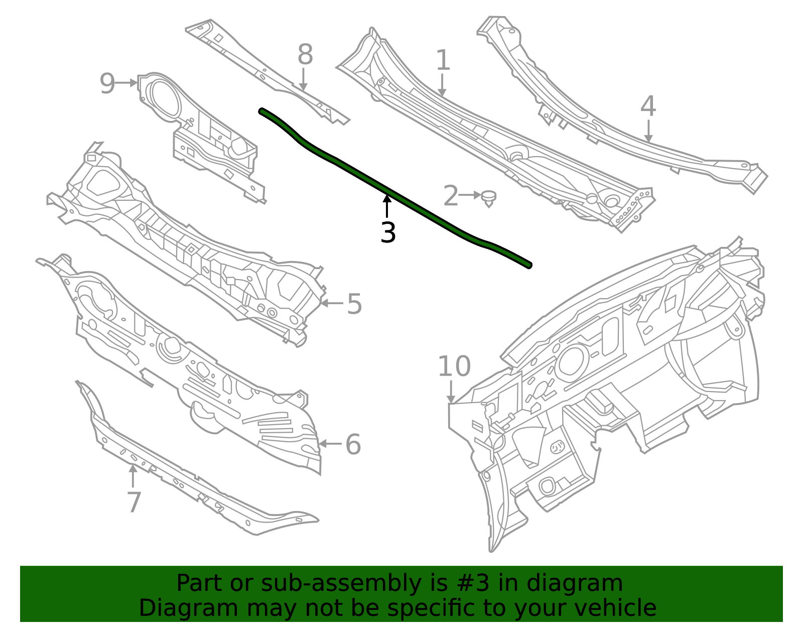 2020-2025 Nissan Sentra Seal Strip 66830-6LB0A | Team Nissan Inc.